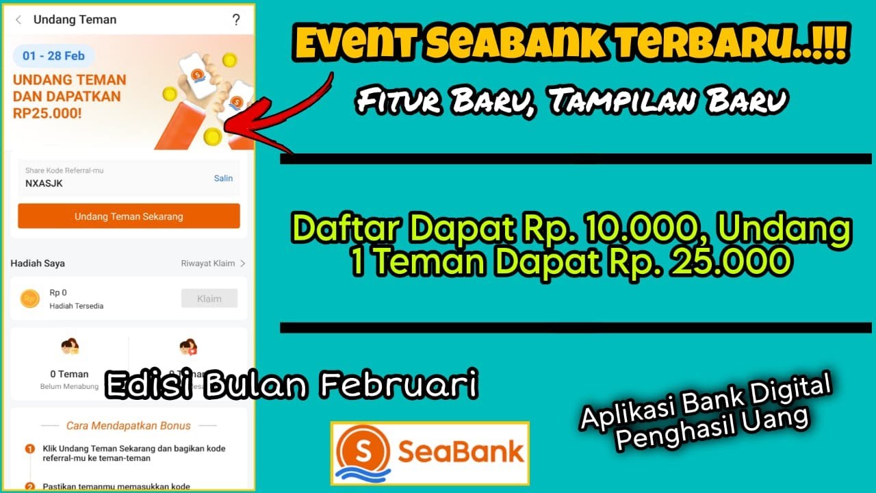 Event SeaBank Terbaru - Undang Teman Dapat Rp. 25.000 || Aplikasi Bank ...
