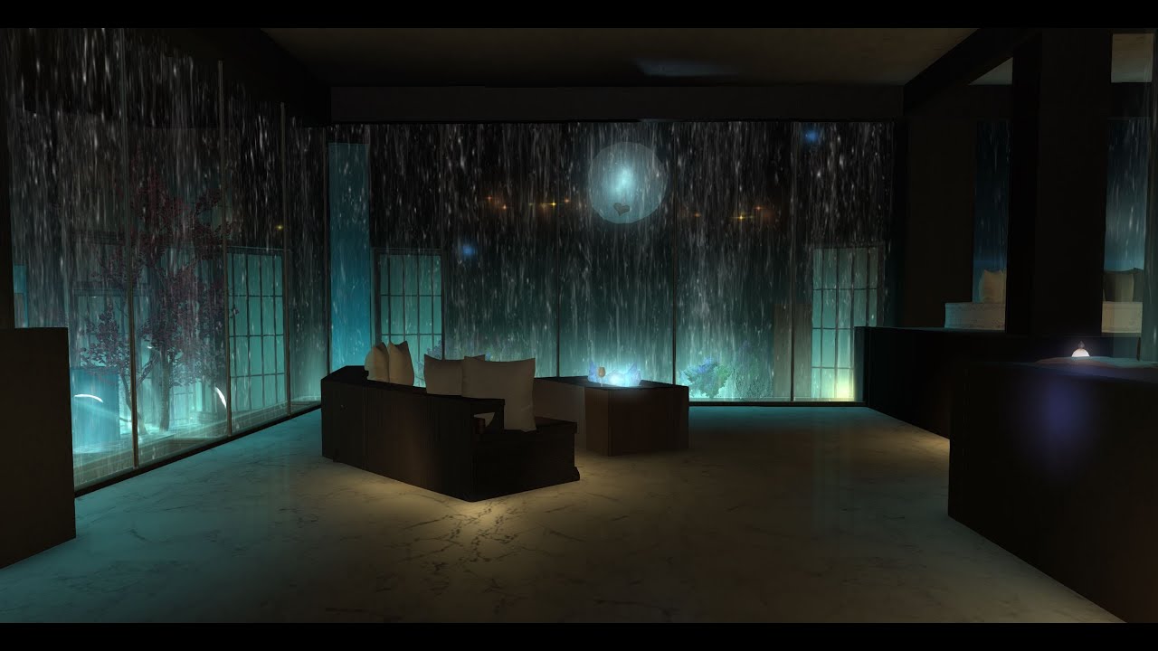 City Penthouse- FFXIV Housing Walkthrough (M) (cityscape windows) - YouTube