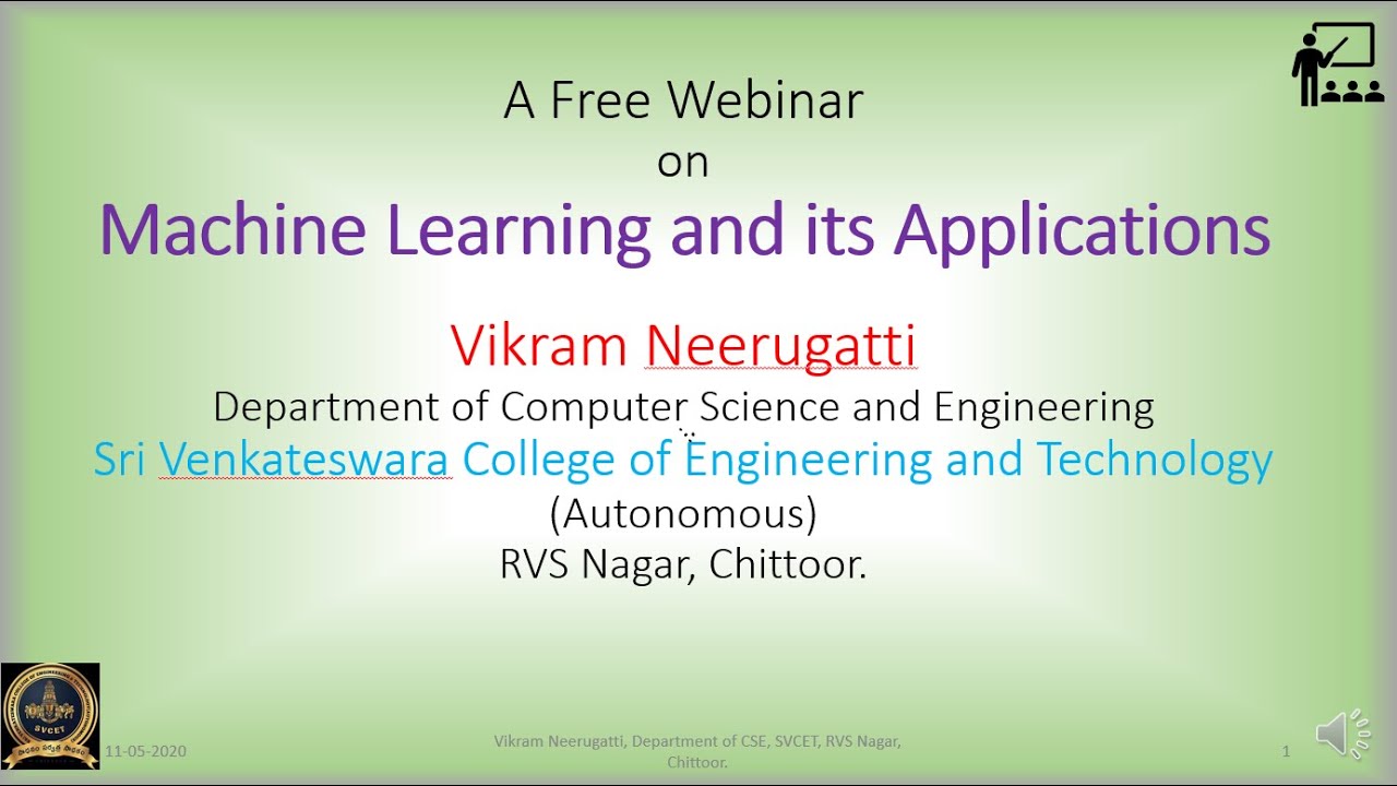 Machine Learning and its Applications - YouTube