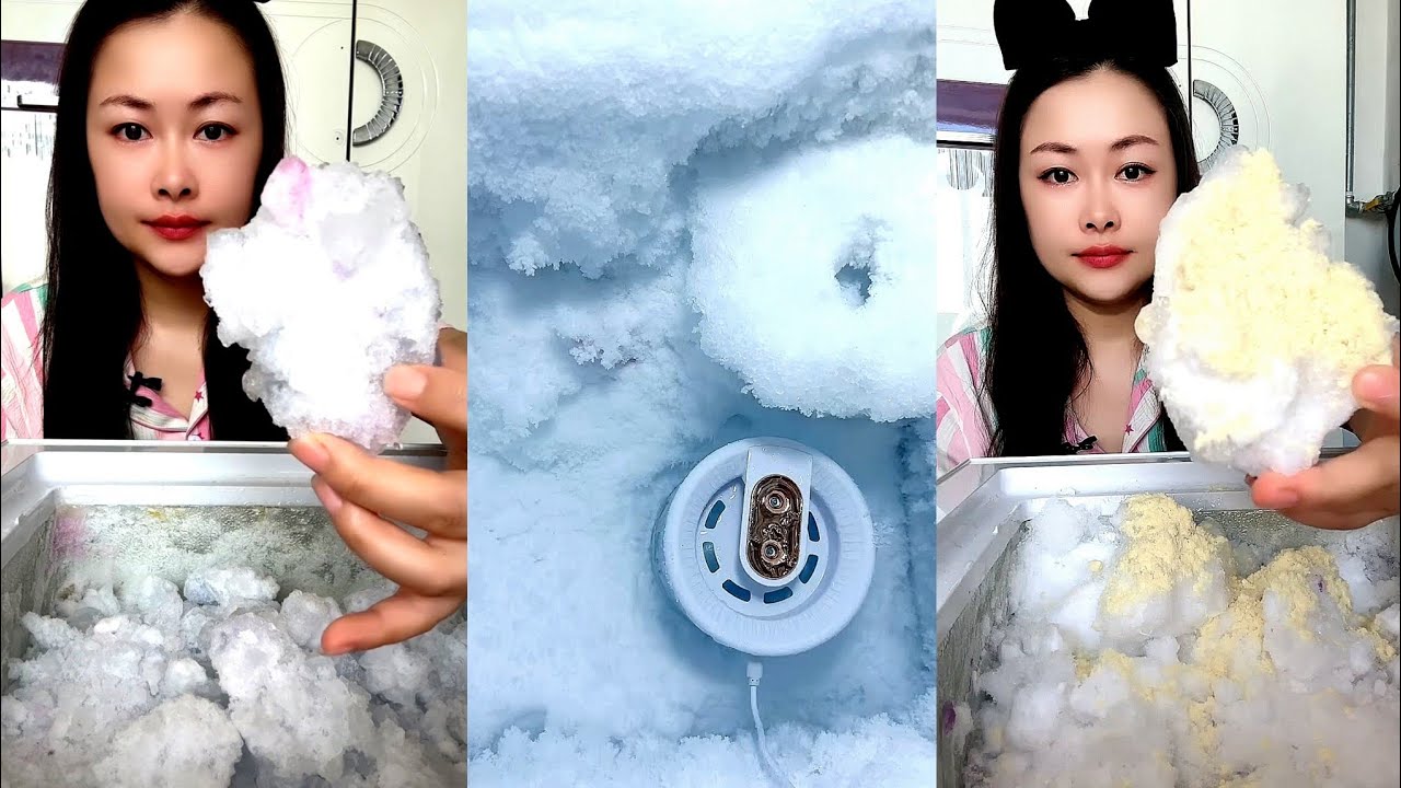 ASMR WHITE ICE / REAL SNOW EATING / FREEZER FROST - YouTube