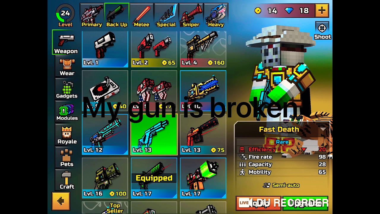 R.I.P fast death ☠️ (pixel gun 3D) - YouTube