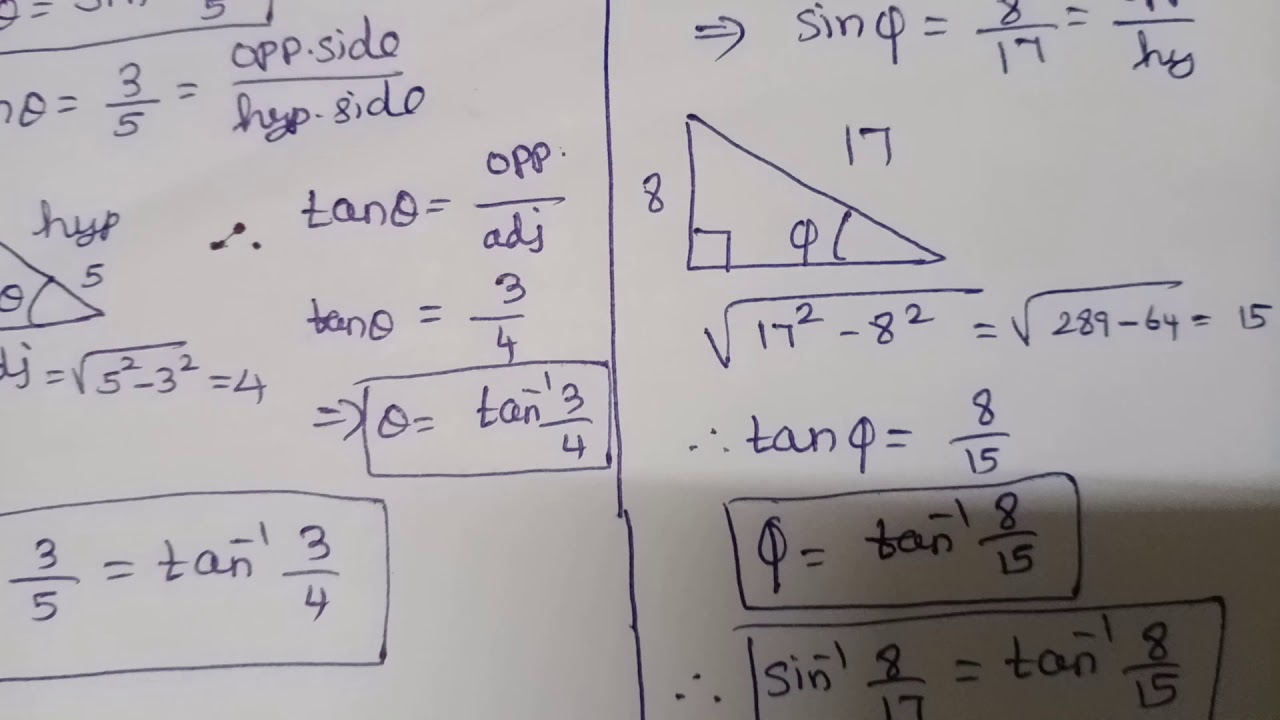 Inverse trigonometric functions - problem -1 - YouTube