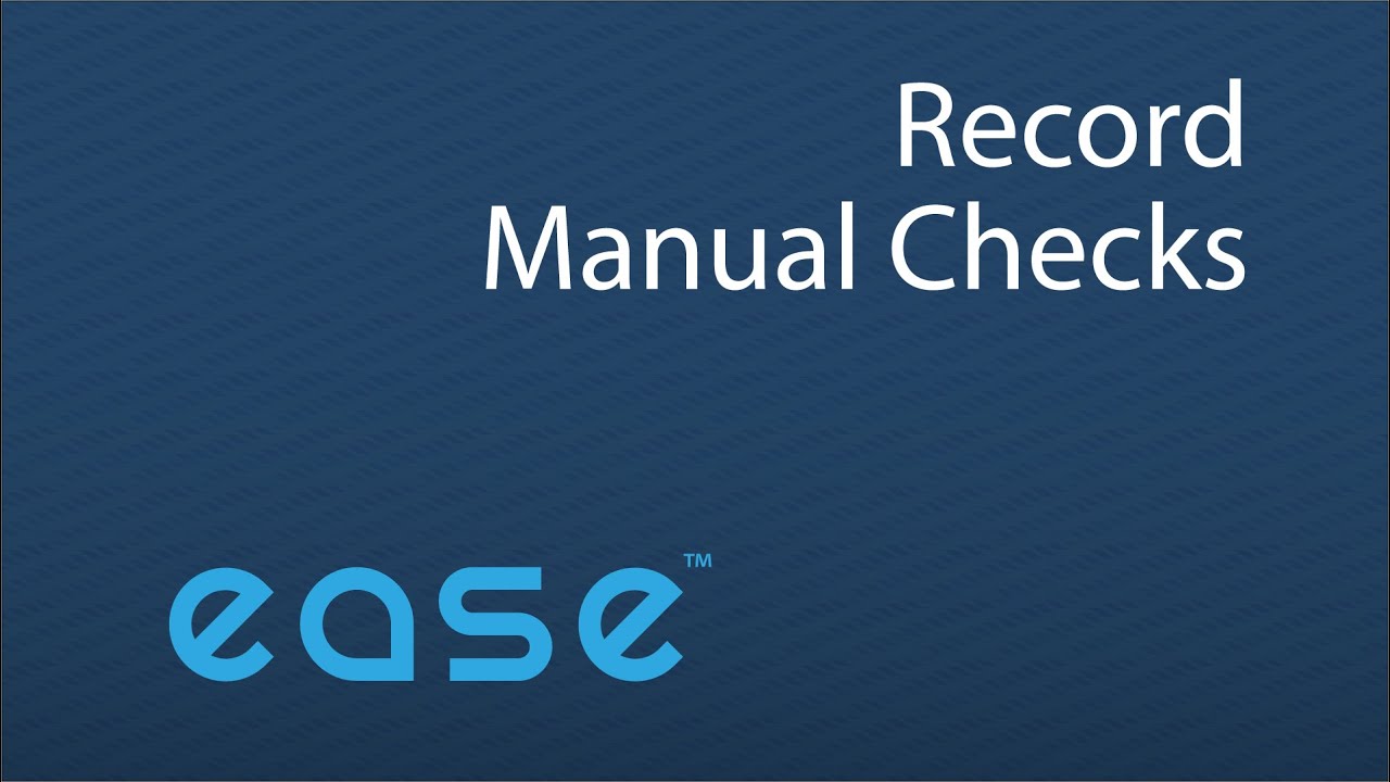 How to Record Manual Checks - YouTube