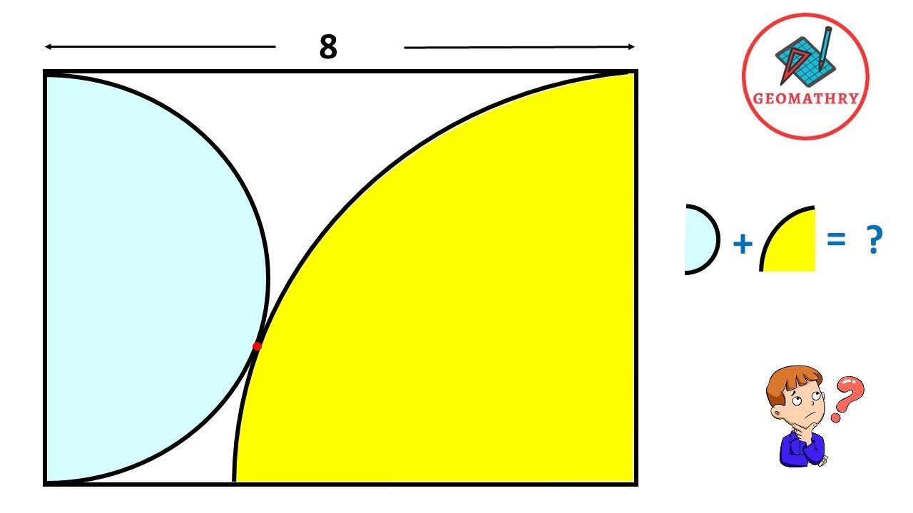 Find the the Sum of the Shaded Areas in the Rectangle | Geometry | Math ...