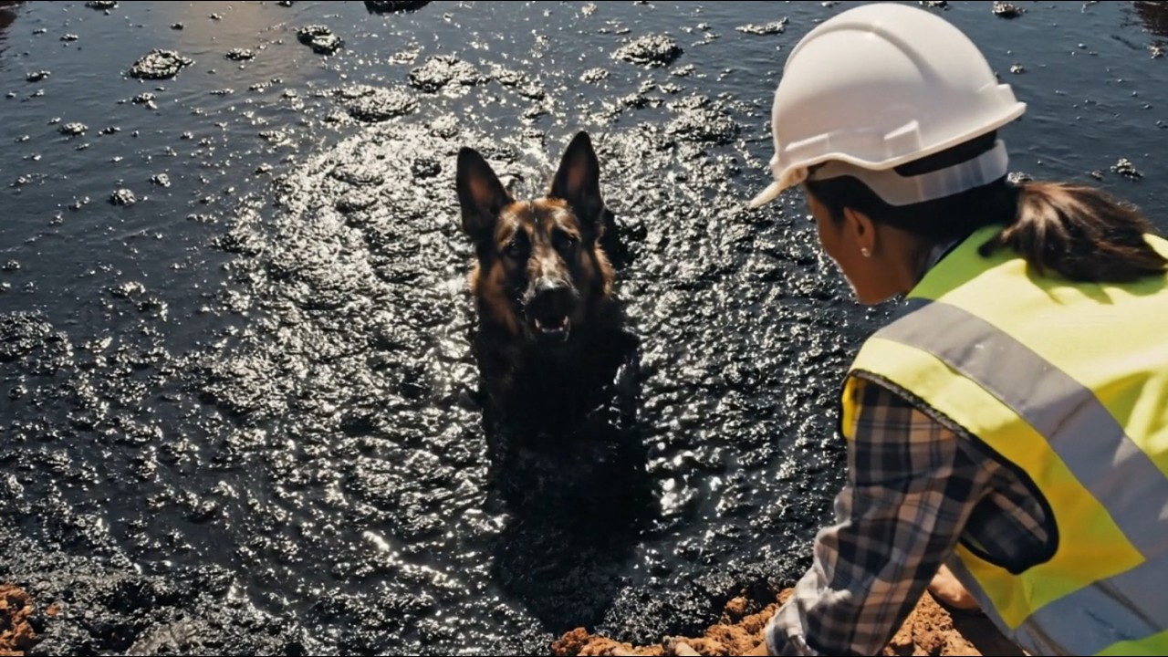 German Shepherd Puppy Begs for Help to Save Mom from Drowning in TAR ...