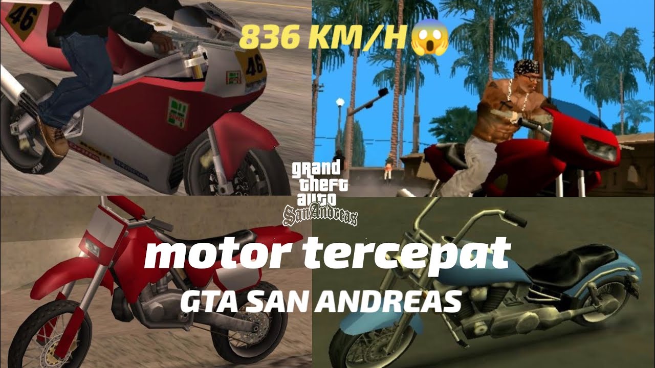 kendaraan tercepat di GTA San Andreas (versi motor) - YouTube