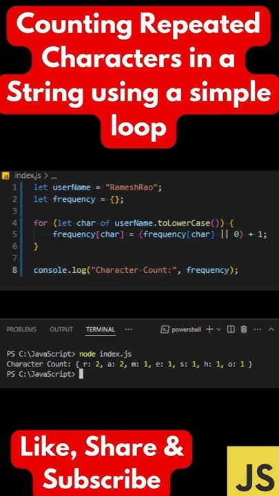 #8(Method 2): Count Repeated Characters Using a Loop! 🚀 - YouTube