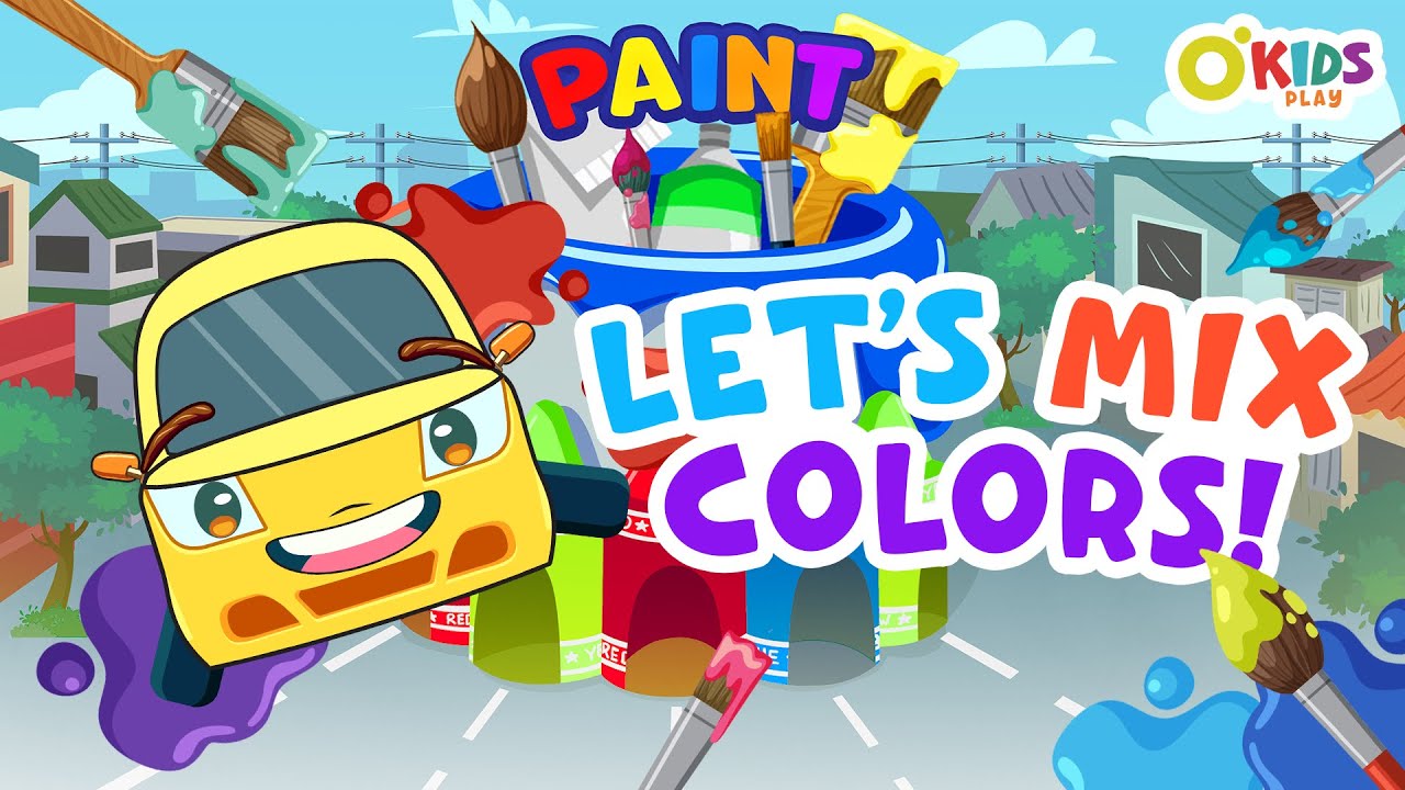 Paint Paint We Love to Paint | Color Song | Mixing Colors | Nursery ...