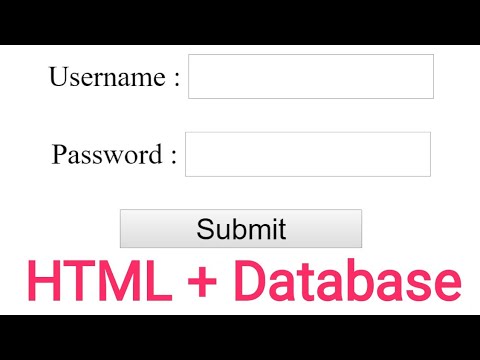 Connect Html To Database (mysql) Using Php - Youtube