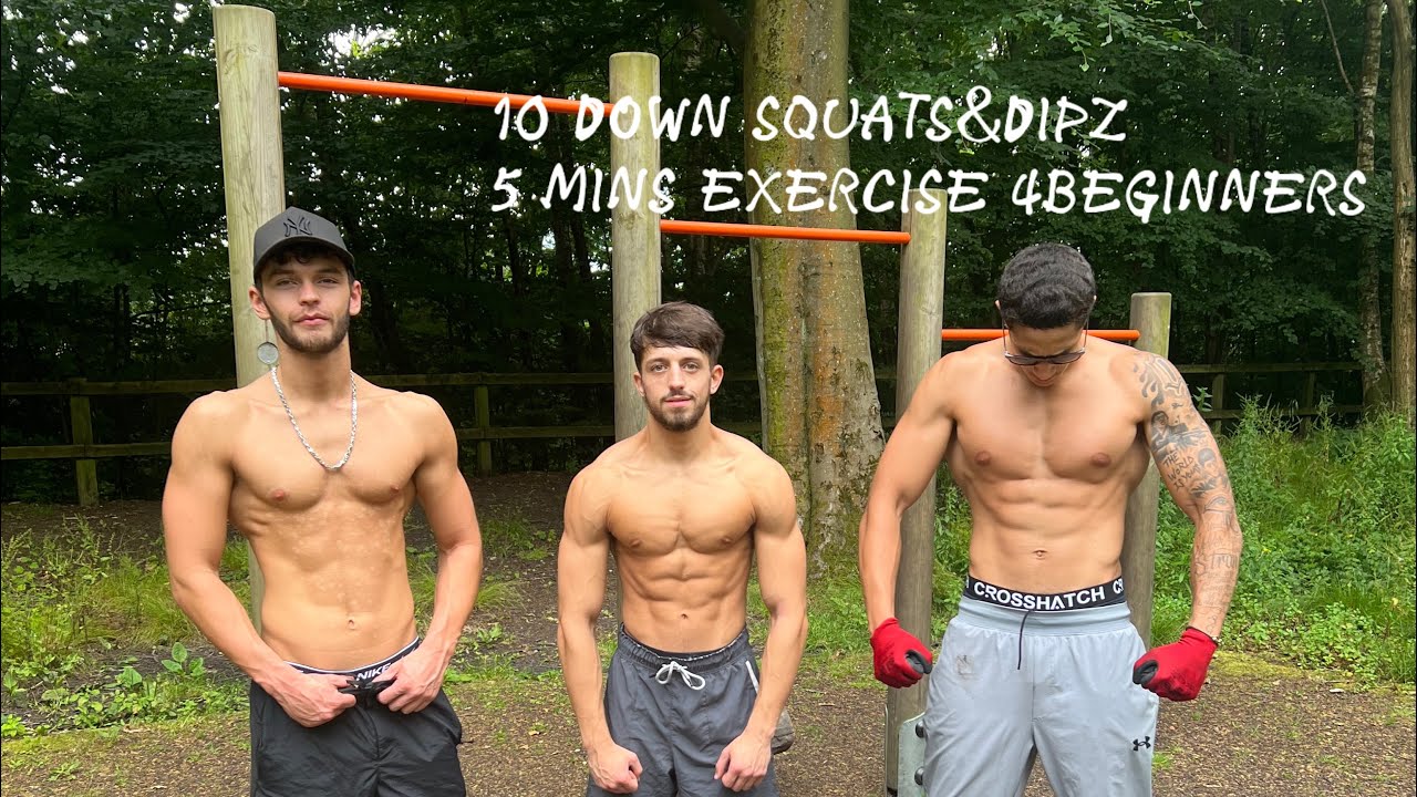 5 min Full-body Exercise anybody can do anywhere. Squats & Dipz🦍 # ...