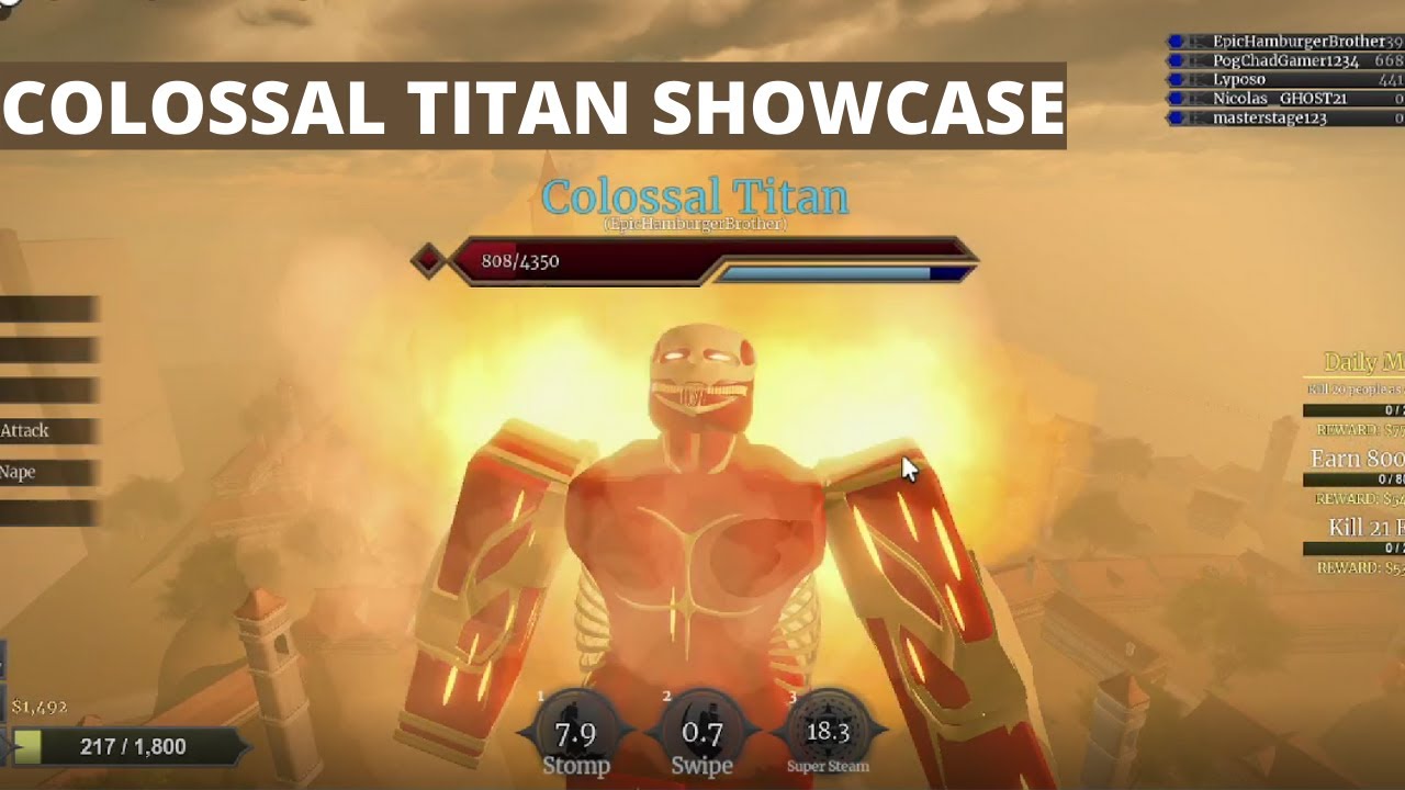 COLOSSAL TITAN SHOWCASE - Titan Warfare - YouTube