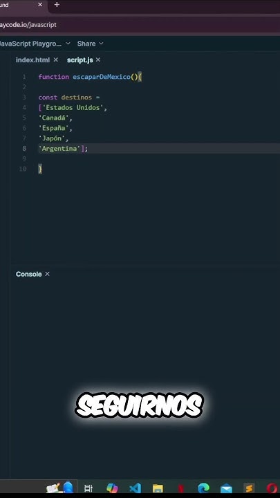 Escapar De Mexico Con Javascript Parati Programador Javascript Mexico Reels Foryou Python