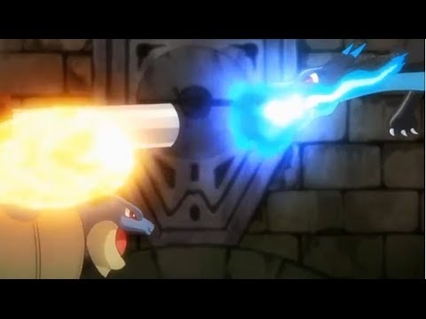 mega charizard x vs mega blastoise pokemon showdown - YouTube