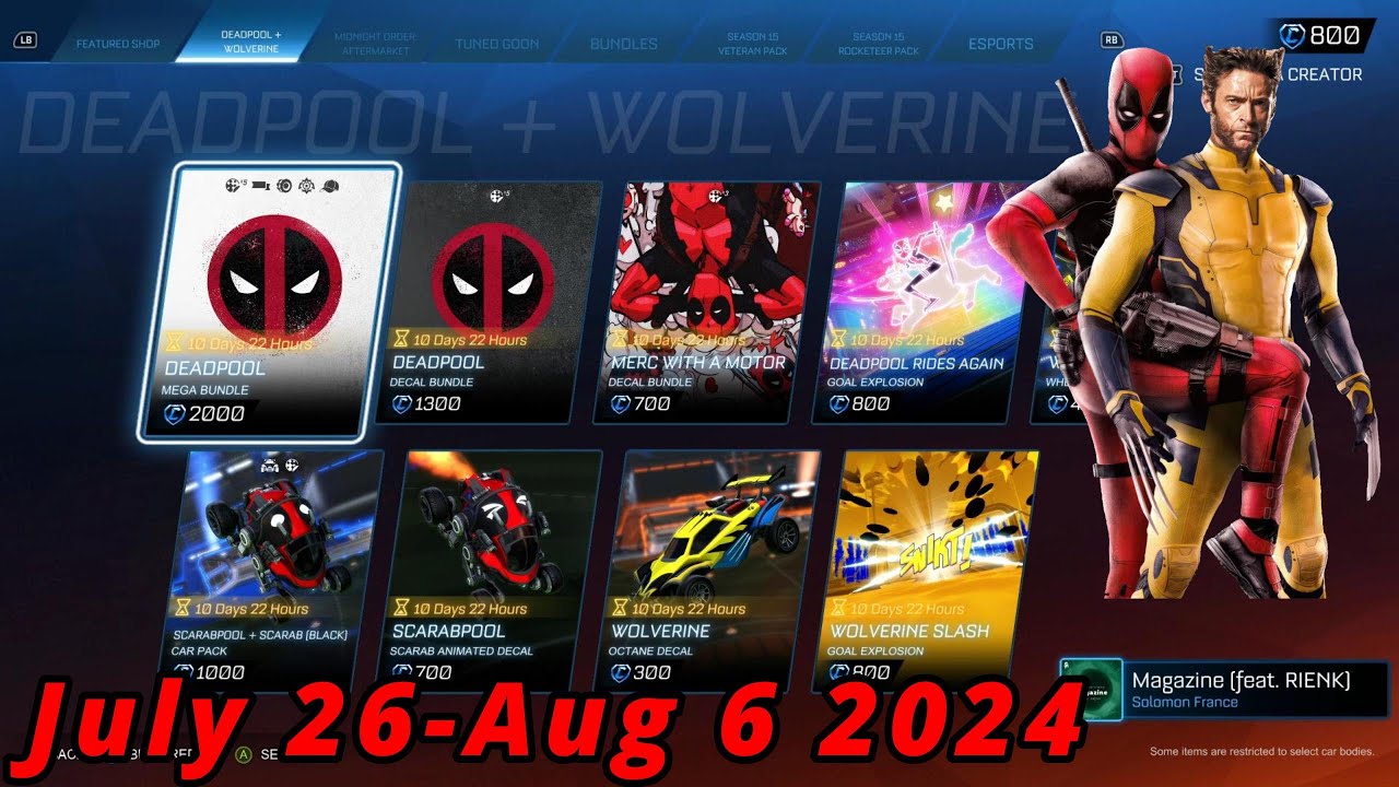 DEADPOOL AND WOLVERINE | ROCKET LEAGUE BUNDLE - YouTube