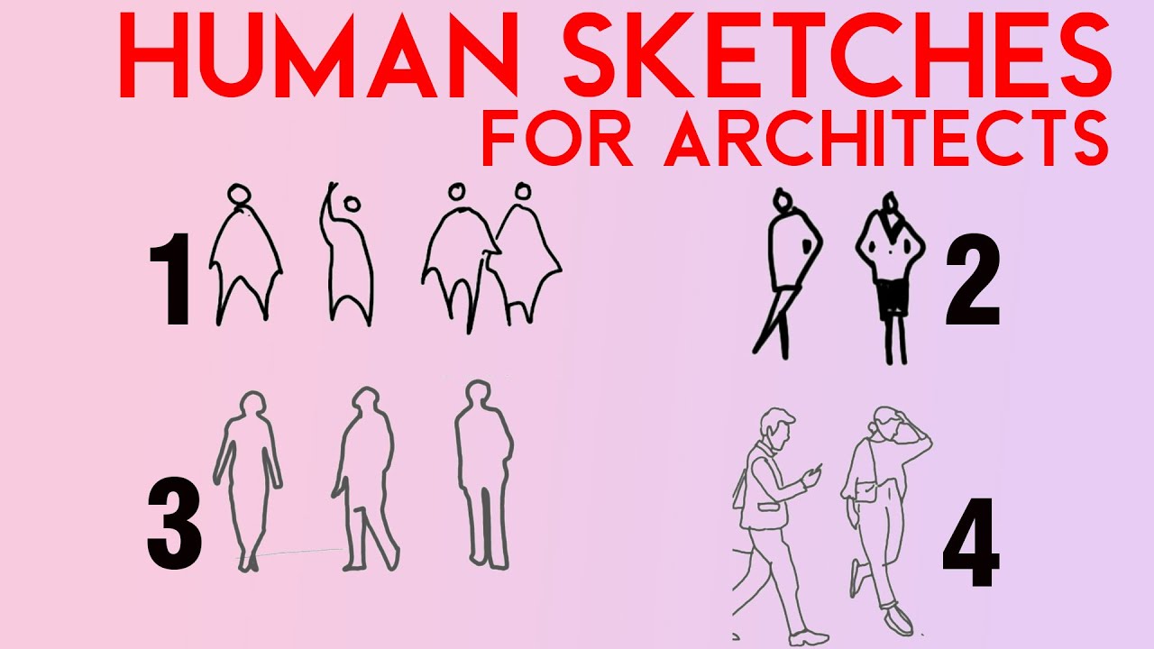 4 SIMPLE STEPS FOR ARCHITECTURAL PEOPLE SKETCHING - YouTube