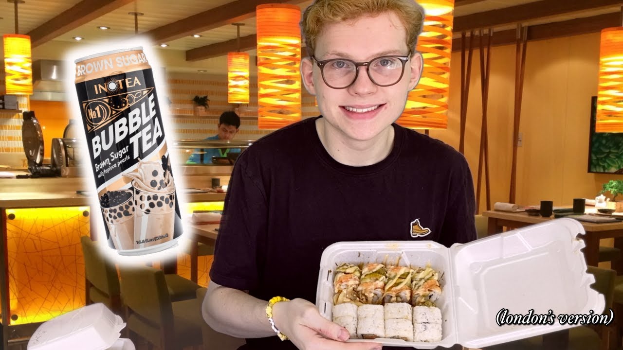 eating sushi and spilling (boba) tea (london's version) - YouTube