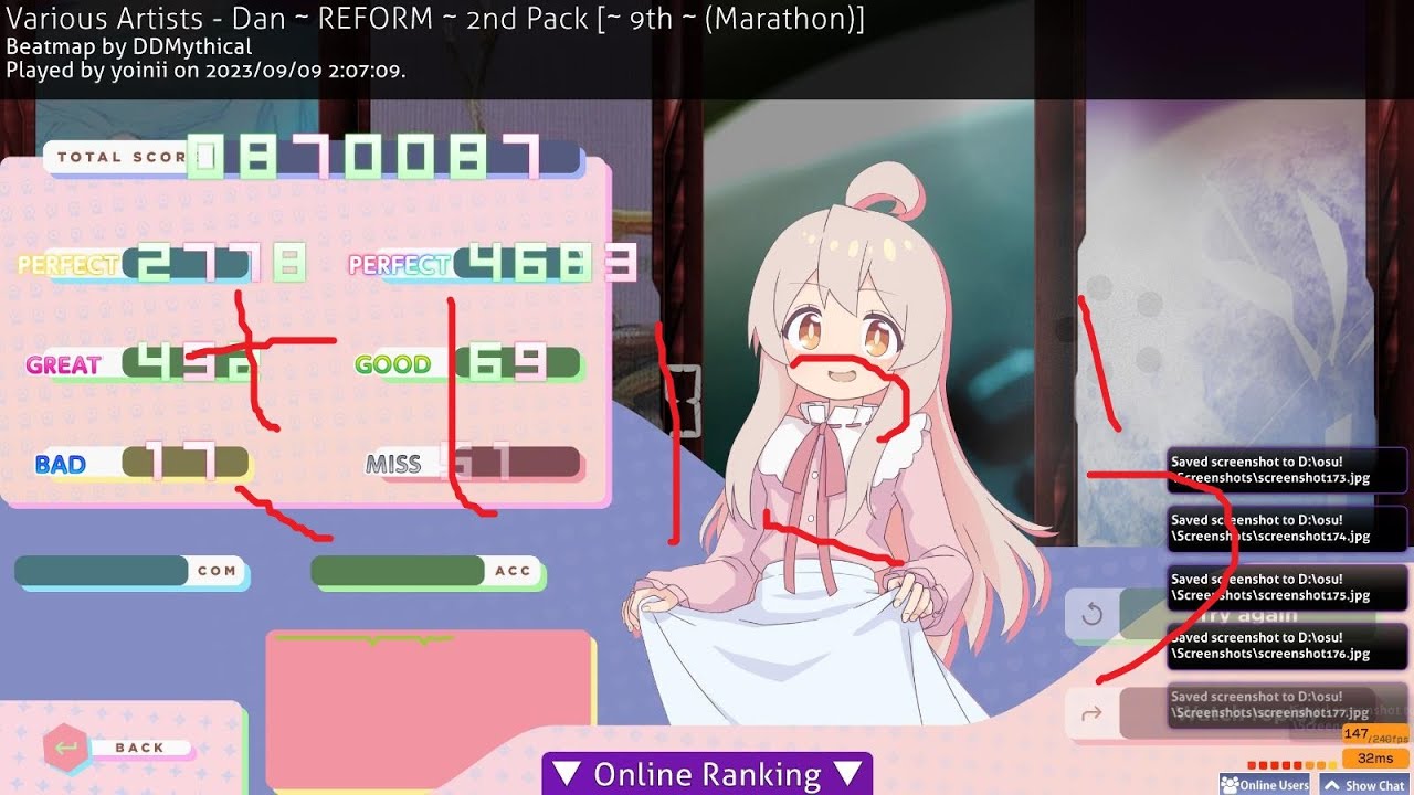 [osu mania] Dan REFORM ~ 9th ~ Clear!! 96.60% - YouTube