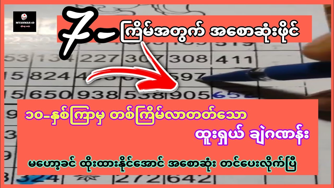3d 10 နှစ် တစ်ကြိမ်လာသော ဂဏန်း 2d3d 3dvideo 3d 2d3dmyanmar 2d