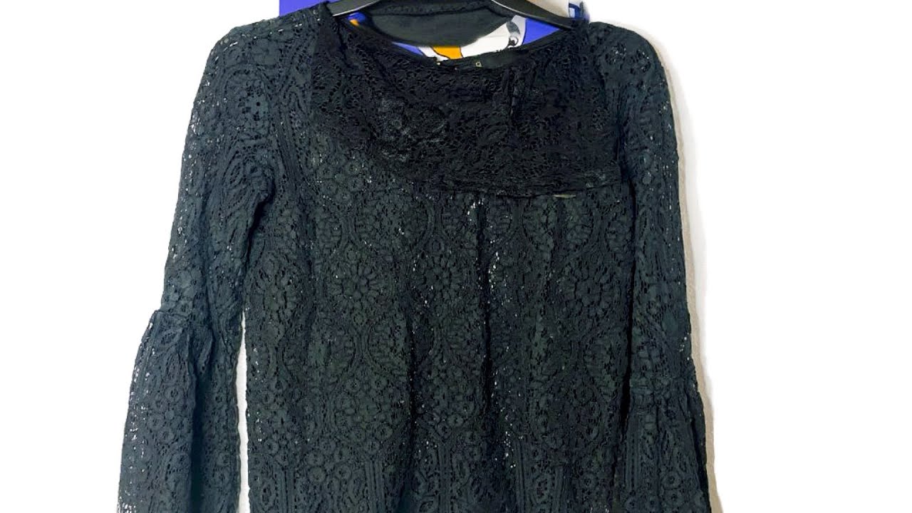 DIY adding a Lace piece to a lace shirt - YouTube