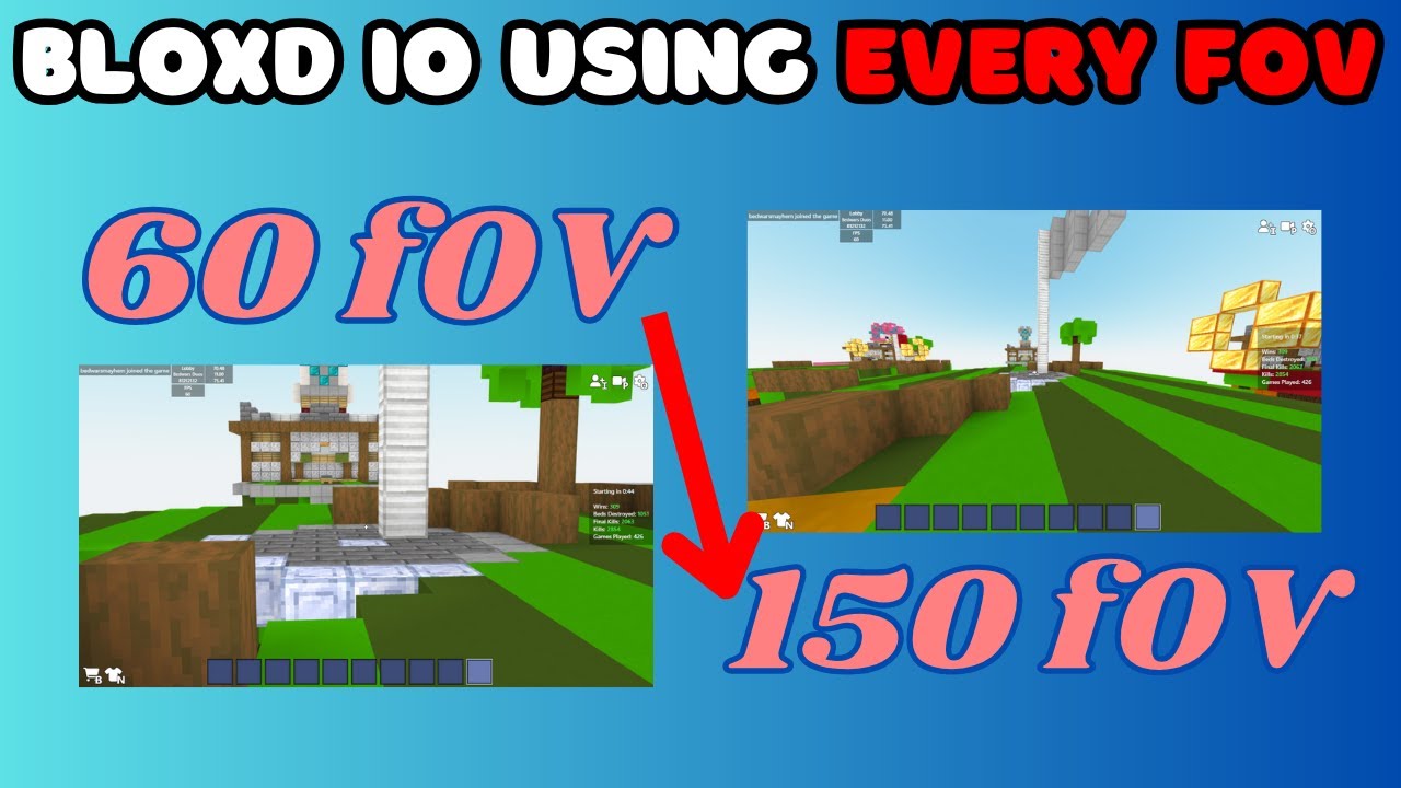 WINNING bloxd.io bedwars using every FOV! - YouTube