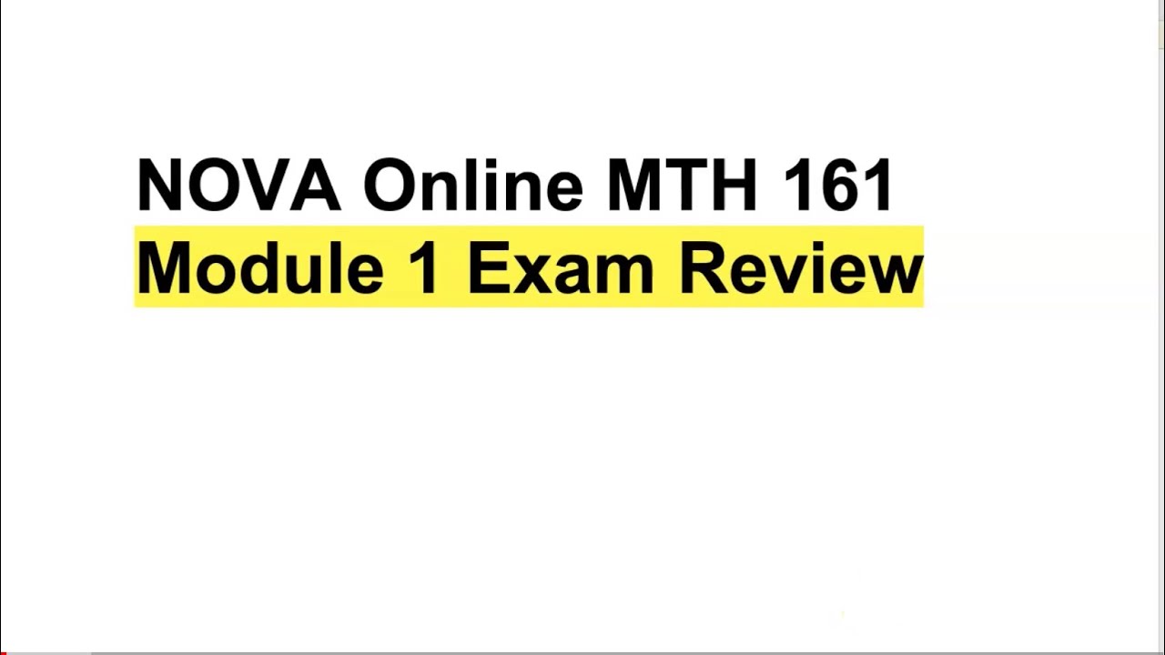 NOVA Online (NOL) MTH 161 Precalculus 1 Module 1 Exam Review Question 1 ...