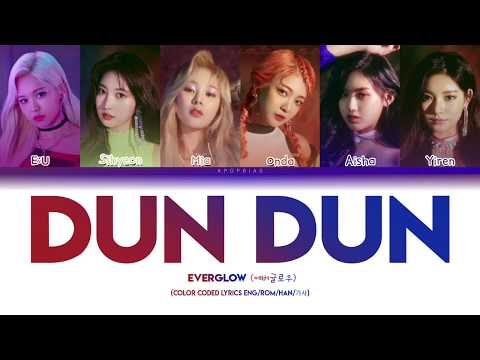 EVERGLOW (에버글로우) - DUN DUN (Color Coded Lyrics Eng/Rom/Han/가사)