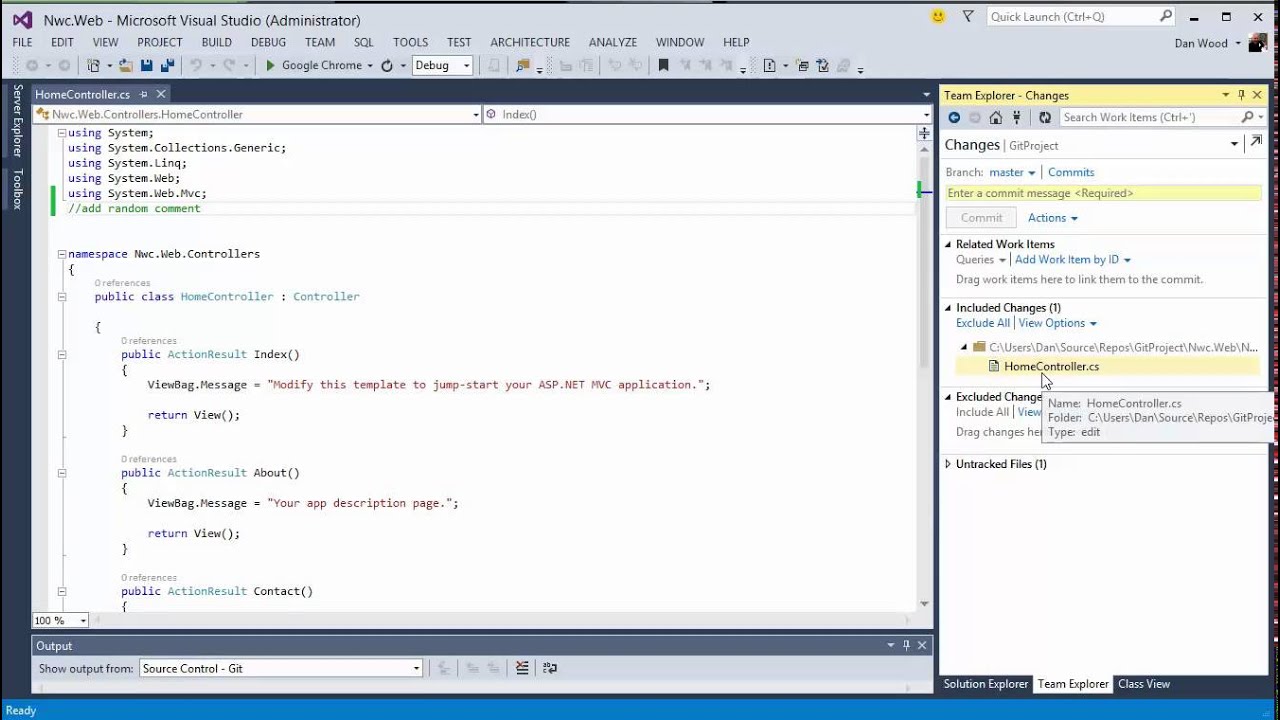 VS2013 TFS Git Integration - YouTube