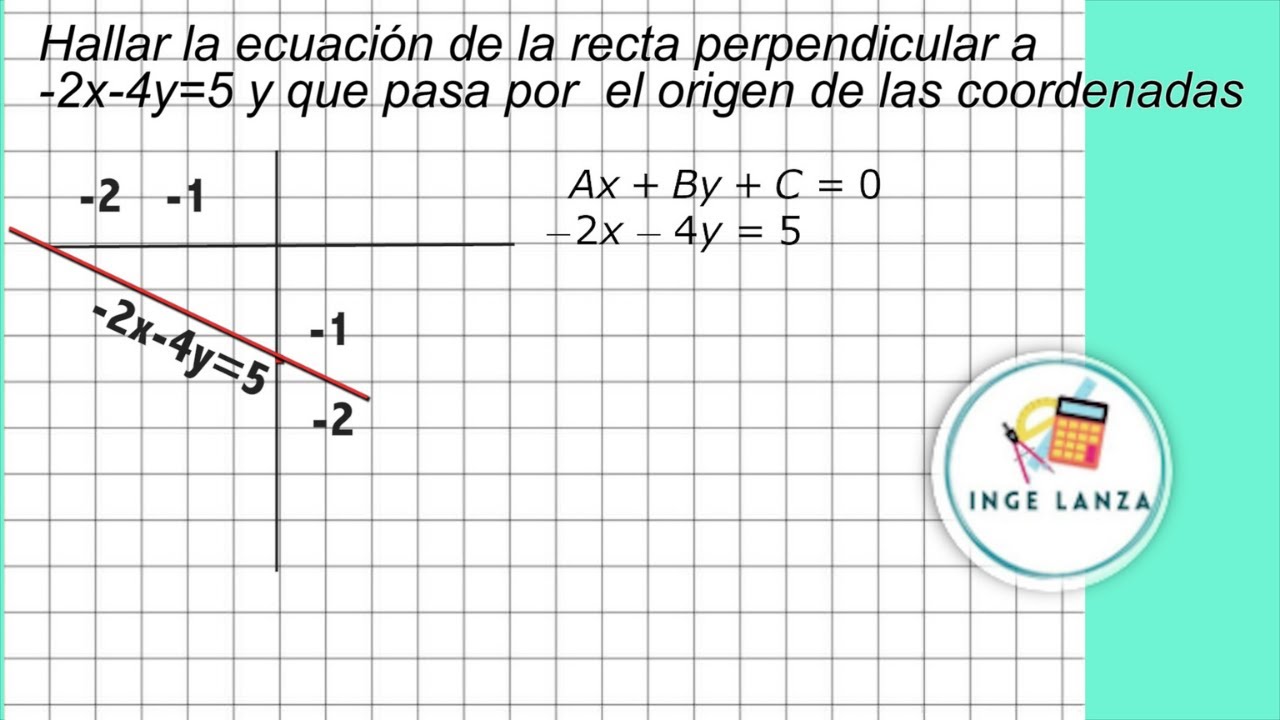 como calcular una recta perpendicular| geometría| práctica 6 - YouTube