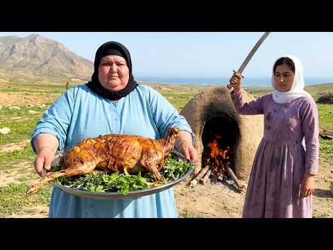 Real Iranian Mountain Village Life | Cooking Massive Whole Lamb Outdoors