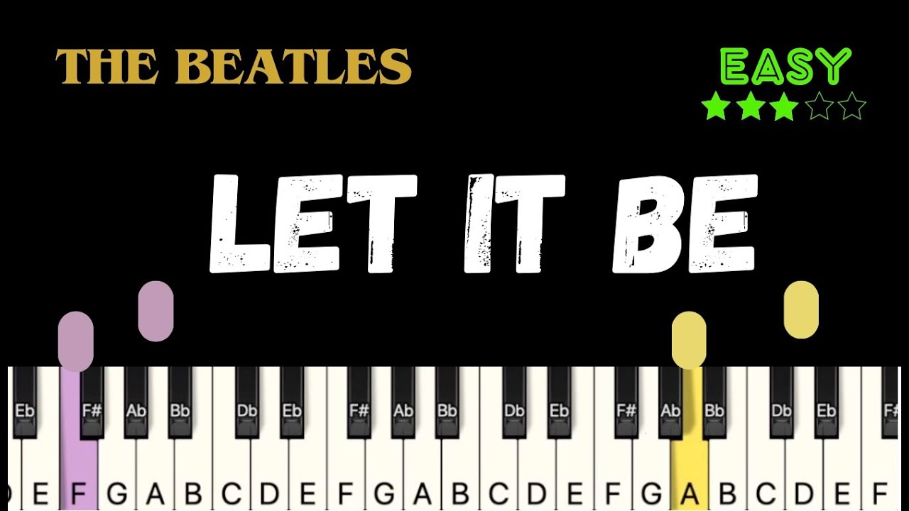 The Beatles * Let it be * Piano Tutorial * easy-medium - YouTube