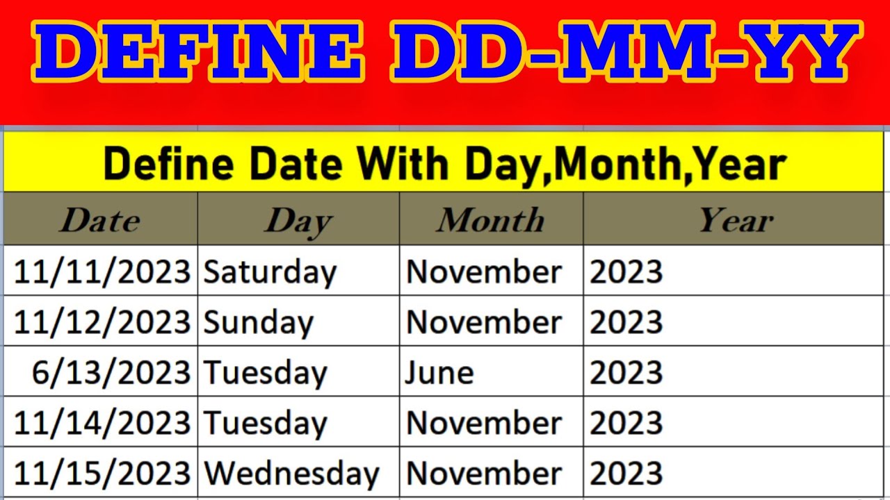 ♂️How to Define Date with dd-mm-yy| Date with dd-mm-yy In Excel |दिनांक ...