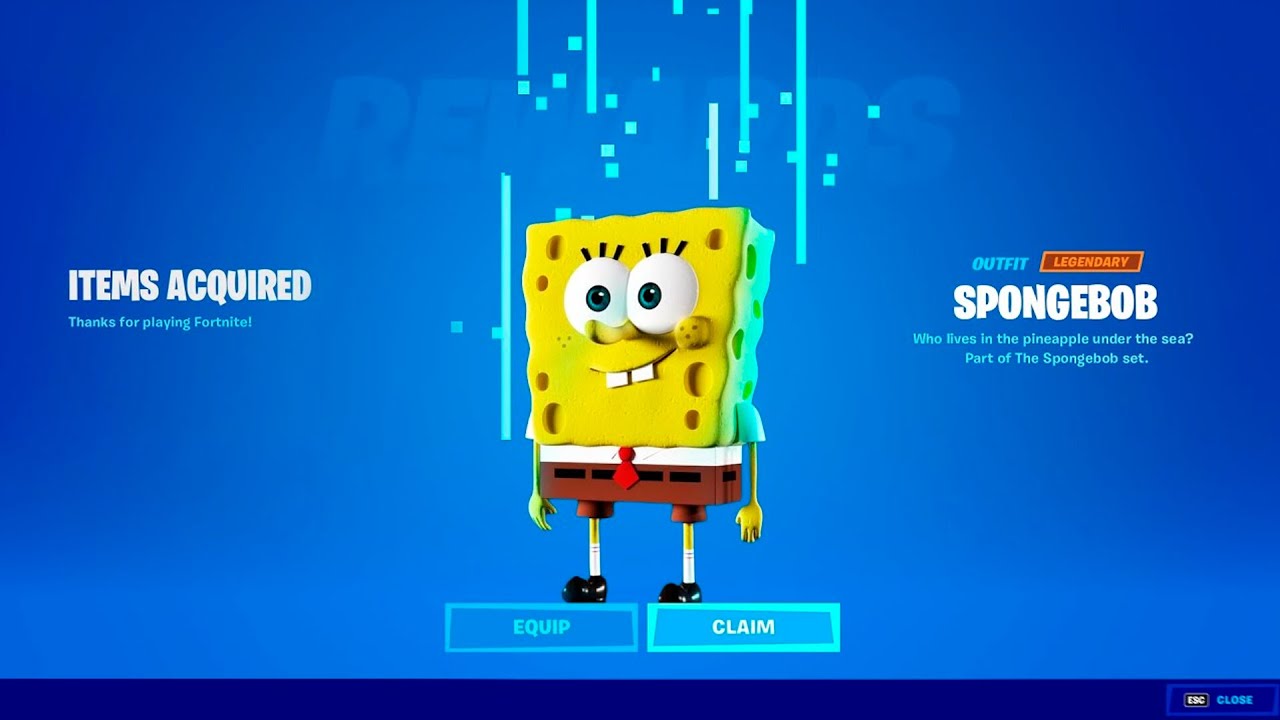 Fortnite Bob Esponja skin... 😍😱 - YouTube