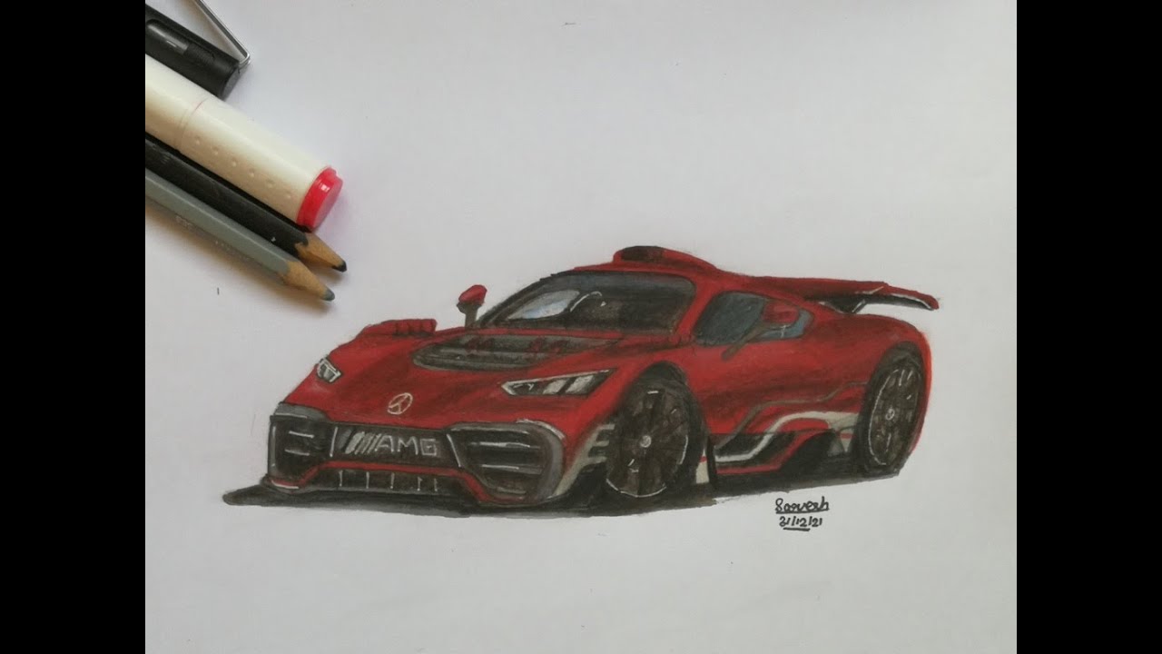 Mercedes Benz AMG ONE: Speed drawing - YouTube