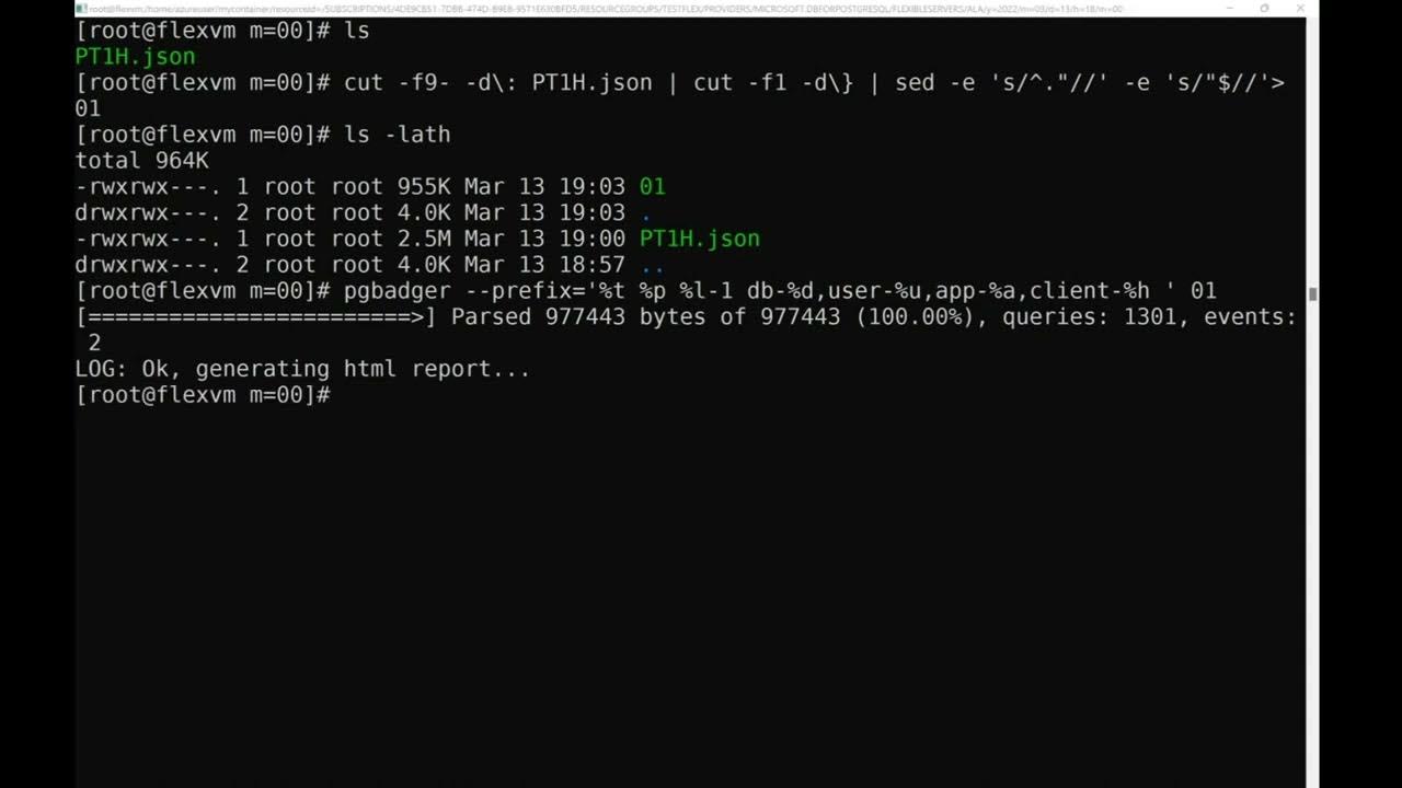 Generate pgBadger from Azure Database for PostgreSQL - Flexible Server logs - YouTube