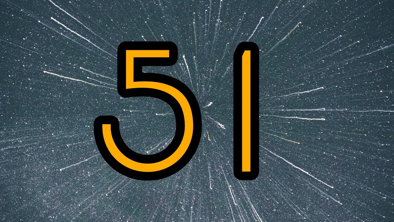 51 Second Timer ⏰ | Bright big yellow numbers and relaxing background ...