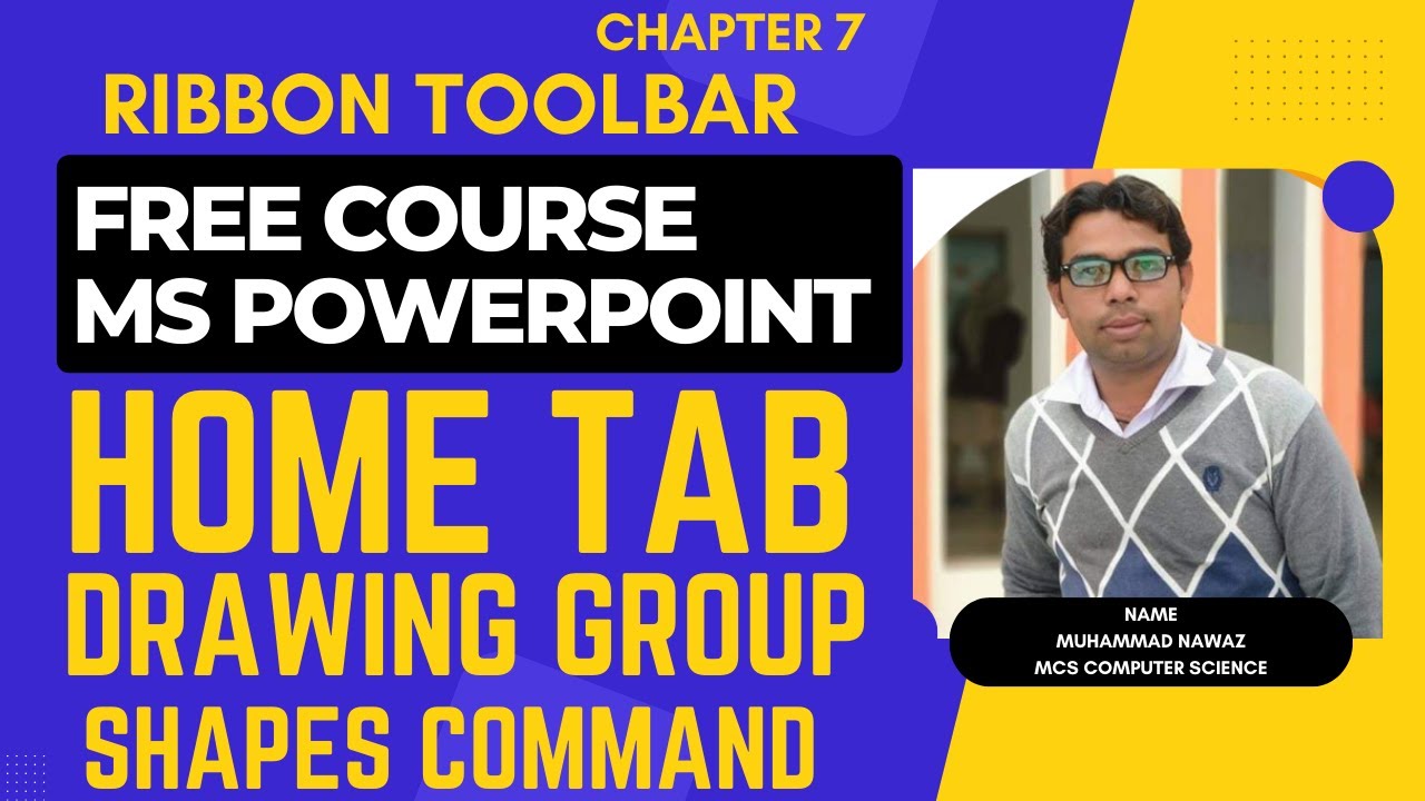 Ribbon toolbar Drawing Group Shapes Command in home Tab | MS PowerPoint ...