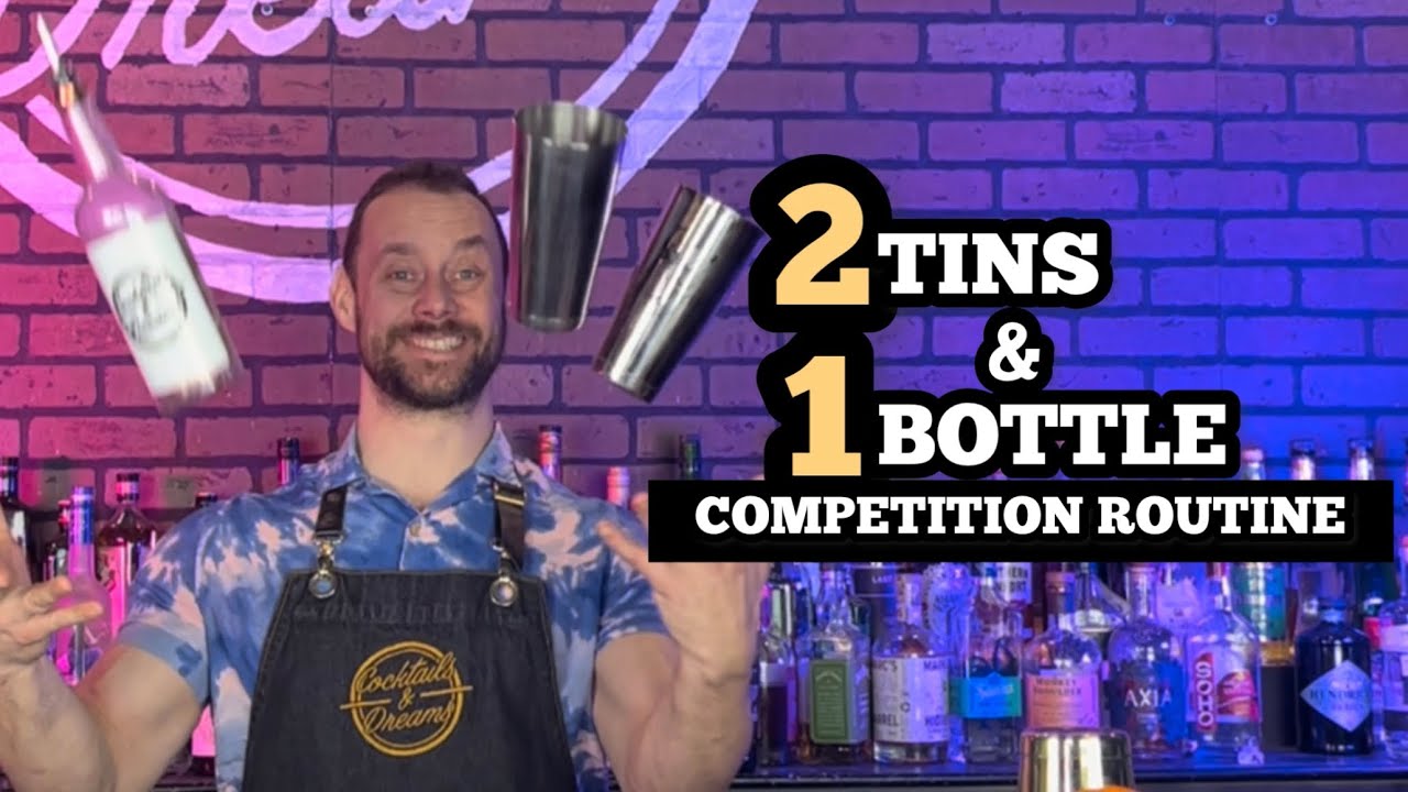 Advanced 2 Tins & 1 Bottle Flair Bartending Routine - YouTube