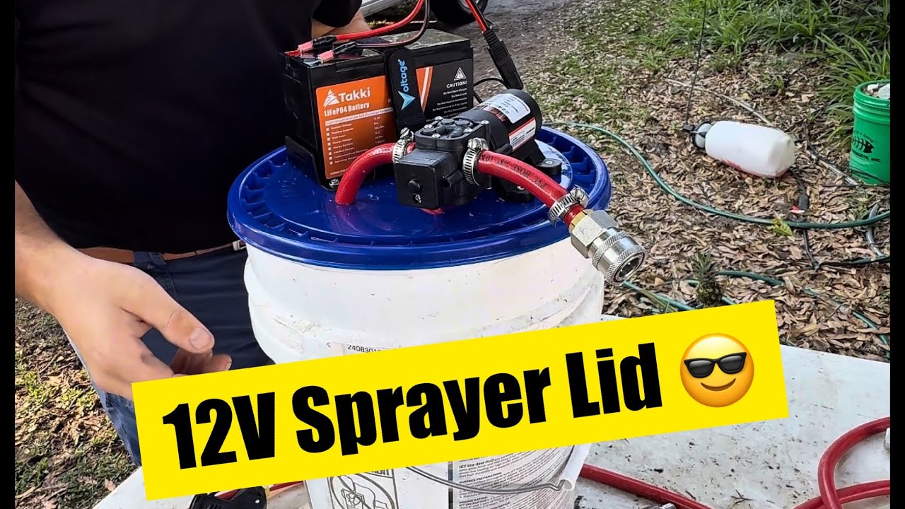 CUSTOM 12V Universal 5-6 Gal Bucket Sprayer Lid - YouTube