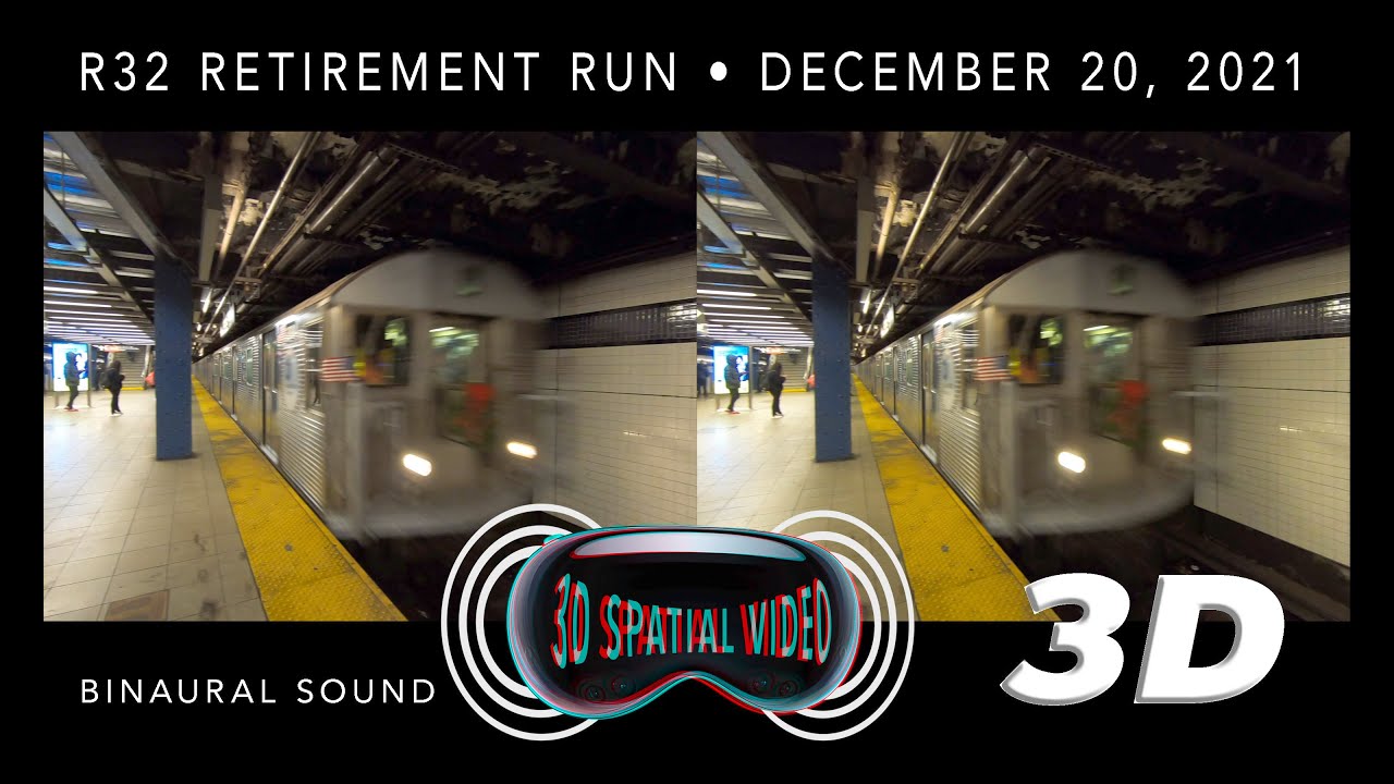 3DNY: MTA Subway R32 Retirement Run 12/20/2021 - 3D SBS Version - YouTube
