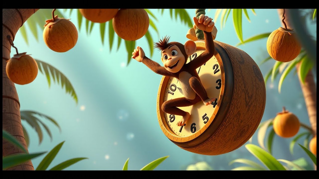 Momo Monkey’s Coconut Clock Song 🐒⏰ Nursery Rhyme for Toddlers & Kids ...
