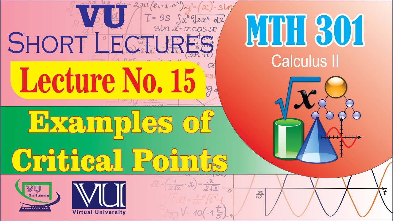 MTH301 Short Lecture 15 | Examples of Critical point | Calculus 2 VU ...