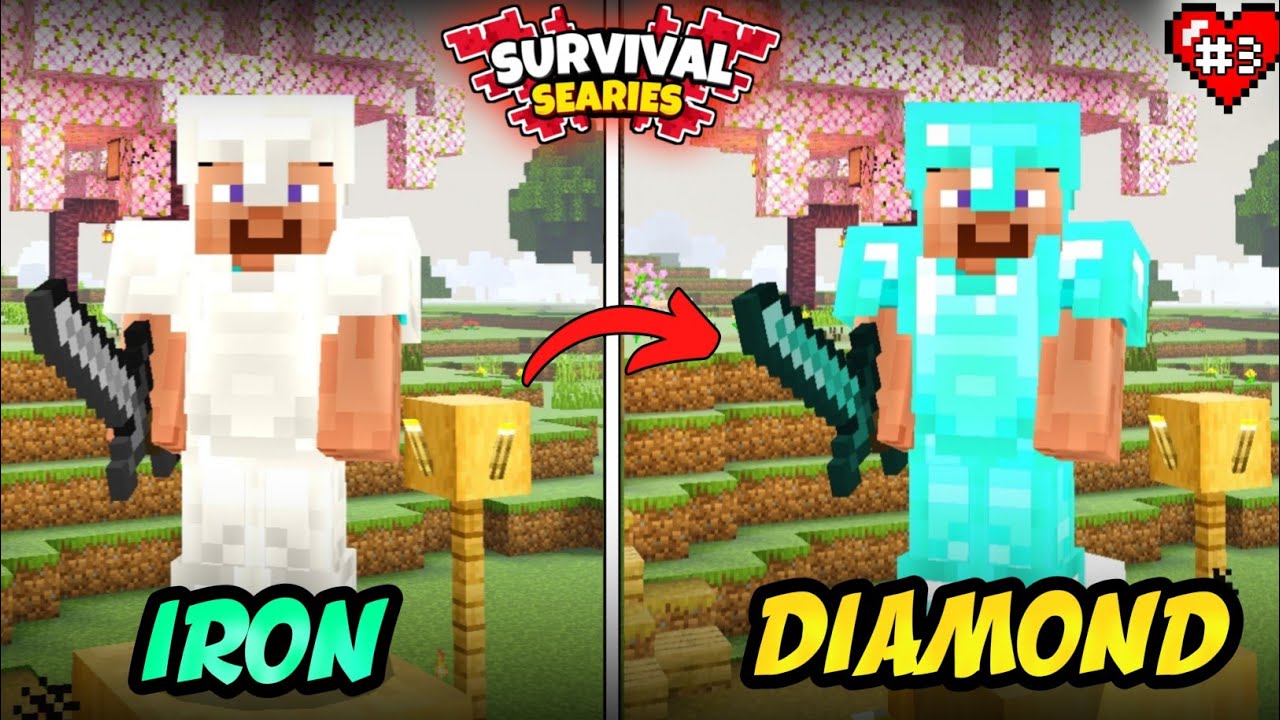 Full Diamond Armour In Minecraft Survival Series #3 ( PE ) | Weather ...