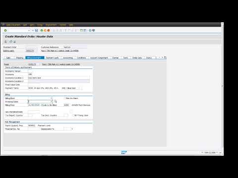 SAP SD S4 HANA SALES ORDER HEADER BILLING - YouTube