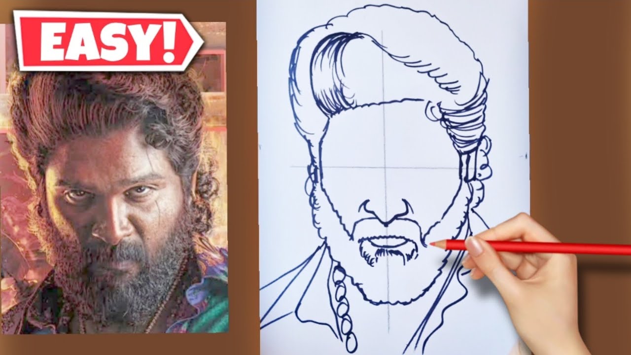 Pushpa 2 Allu Arjun Drawing || Pushpa Allu Arjun Drawing #Drawing # ...