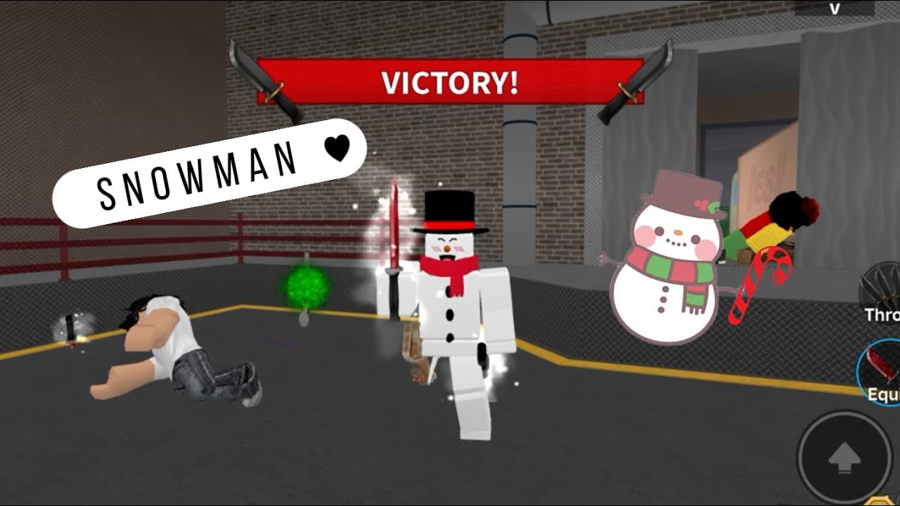 PLAYING MM2 AS A SNOWMAN! (MOBILE) (MURDER MYSTERY 2) - YouTube