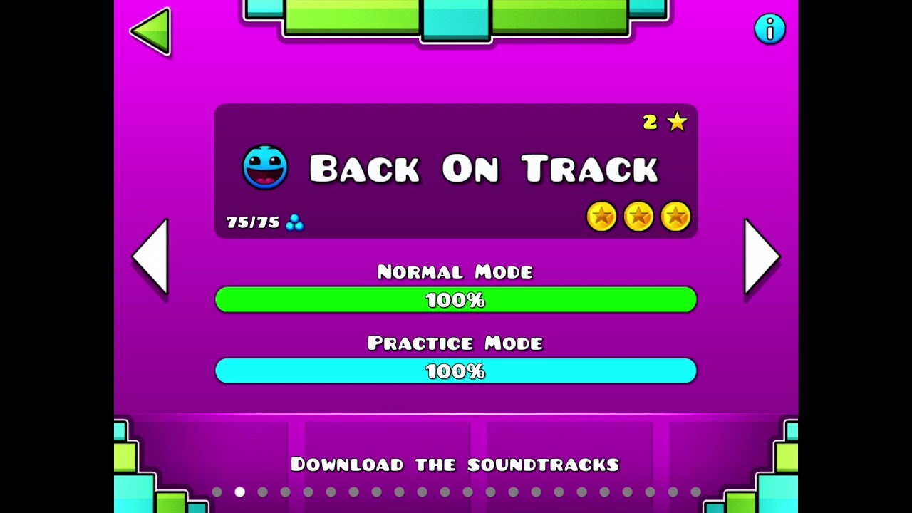 Beating Geometry Dash Back On Track first try! - YouTube