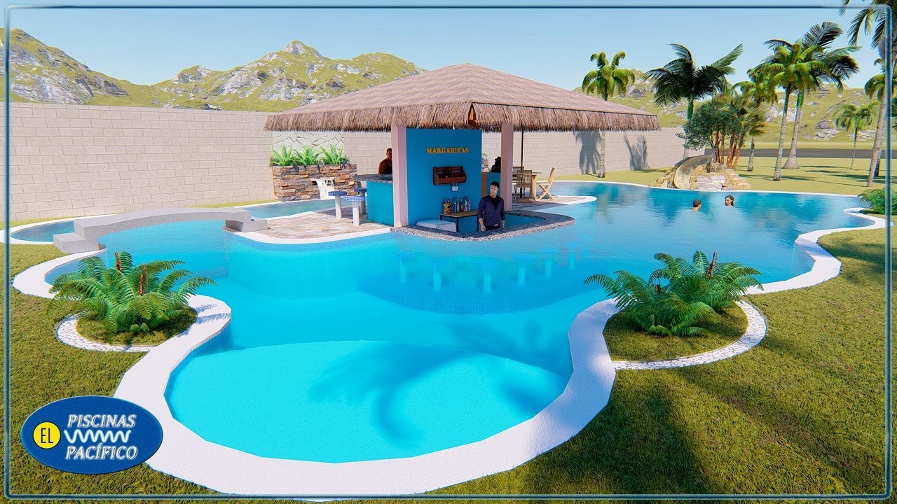 PISCINA CON ISLA Y BAR - YouTube