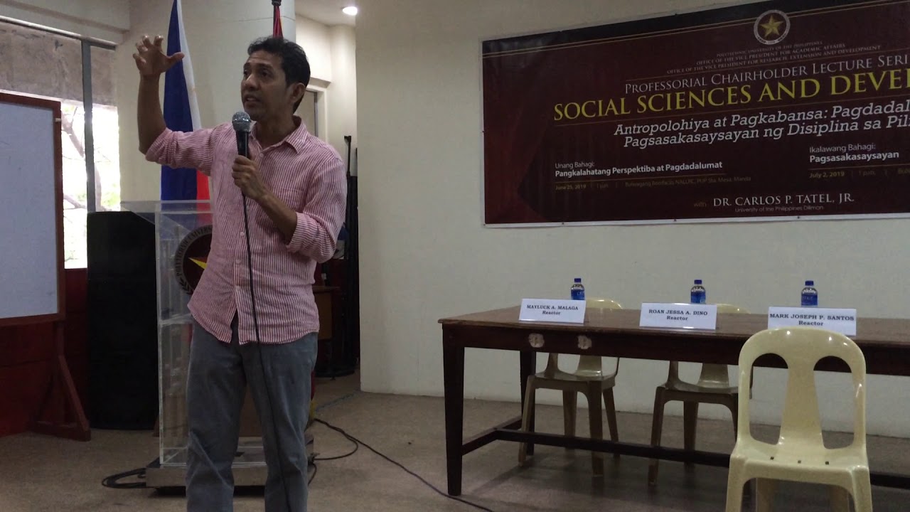 Carlos P. Tatel, Jr. - Antropolohiyang Filipino 2/5 - YouTube