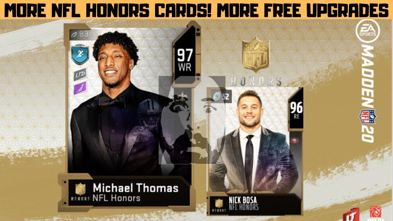 **MADDEN 20**NEW MICHAEL THOMAS & NICK BOSA HONOR CARDS & - YouTube