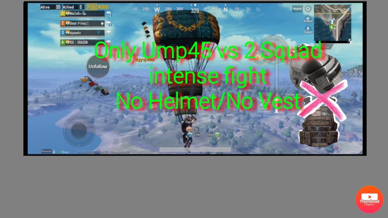 2 Squad vs ump45 No Helmet Vest Can i survive in Ace tier HD 720p - YouTube